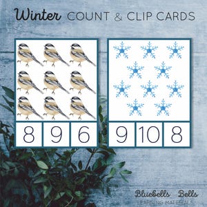 Winter Preschool Printable Count and Clip Cards. Christmas Kids ...