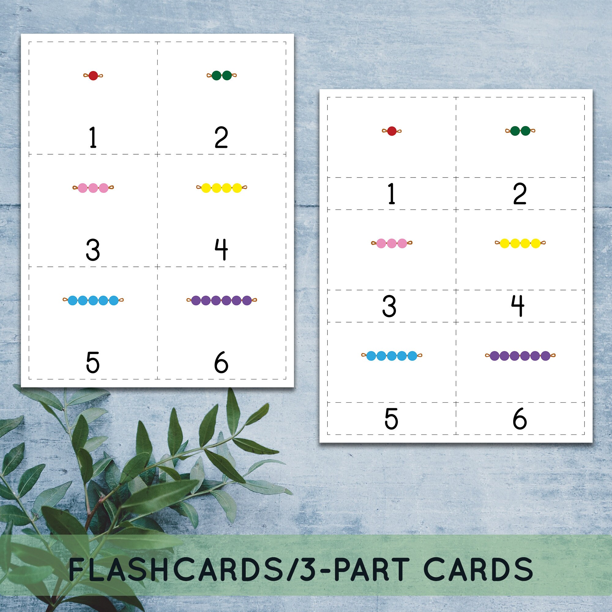 Montessori Colored Bead Stair Printables. Preschool Math - Etsy