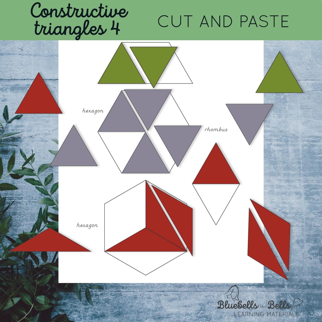 Montessori Constructive Triangles Set 4 Extension Printable Cut and ...