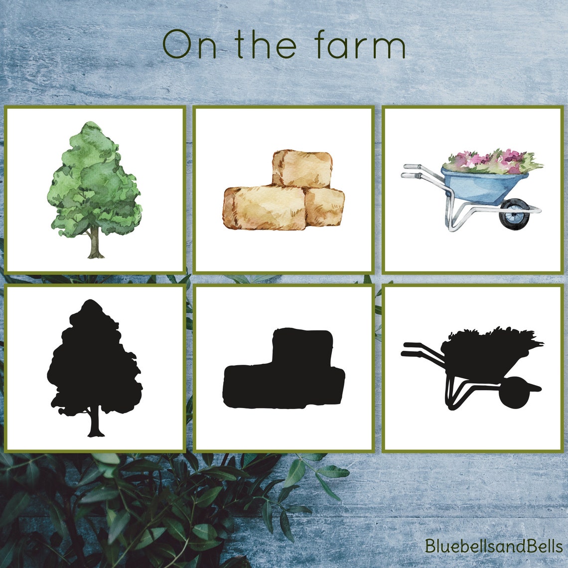 Farm Animal Shadow Matching Cards. Toddler Montessori - Etsy