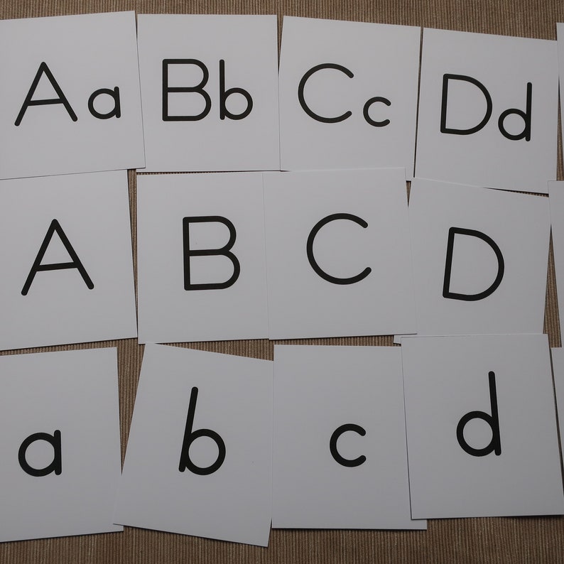 Printable Alphabet Cards. Simple Letter Flash Cards. ABC Minimalist ...