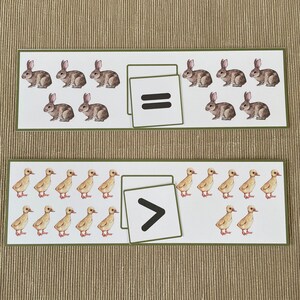Farm Preschool Printable Comparing Numbers Cards. More Than, Less Than ...