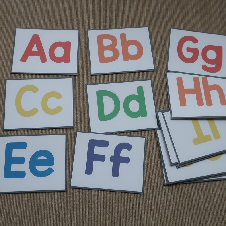 Alphabet Cards. Rainbow Letter Flash Cards Printable. Toddler - Etsy