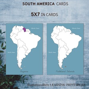 South America Montessori Maps and Country Cards. Continent Study ...