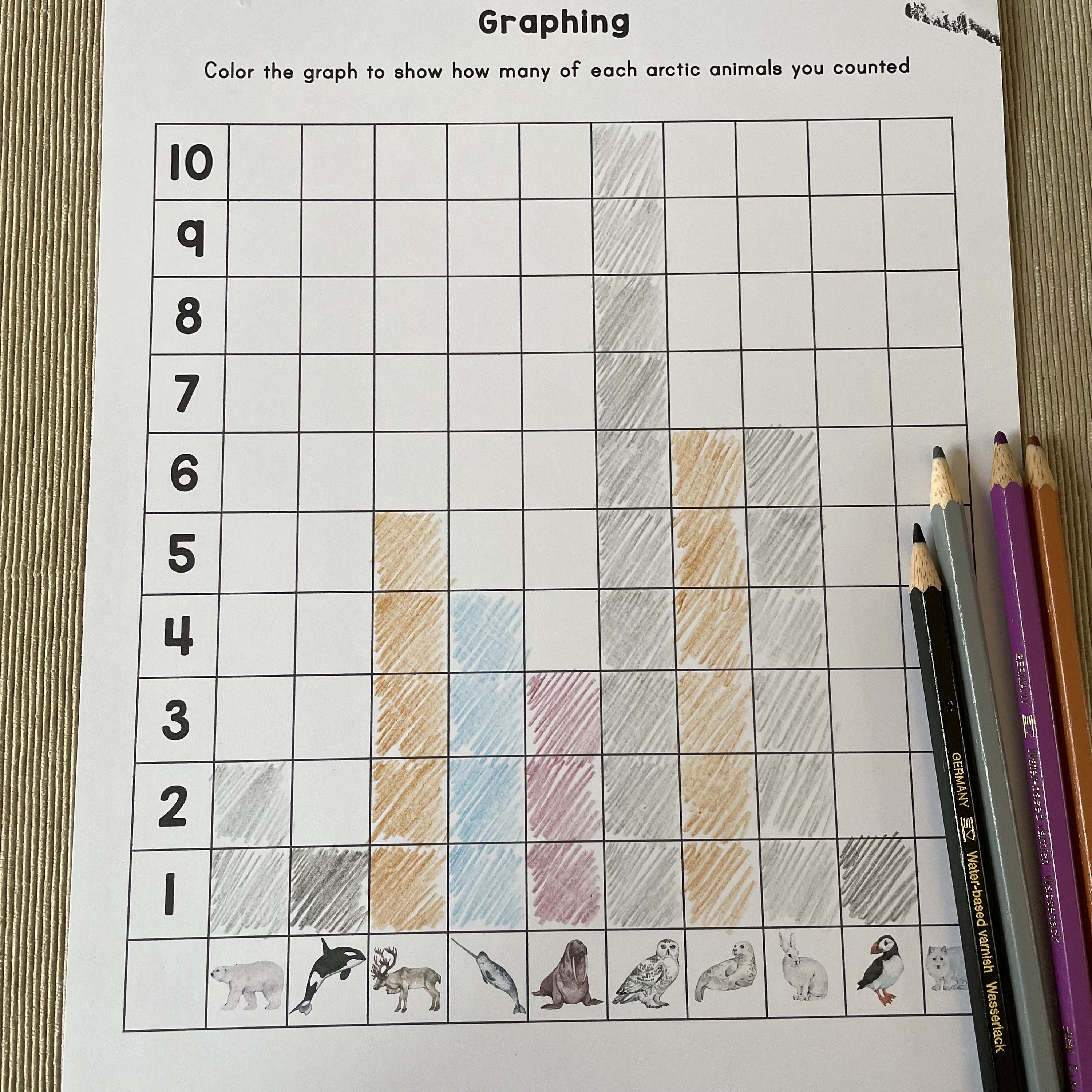 Montessori Arctic Animals Graphing Activity. Preschool Math Printable ...