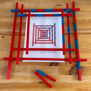 Montessori Printable Red Rods and Number Rods Patterns. Sensorial ...