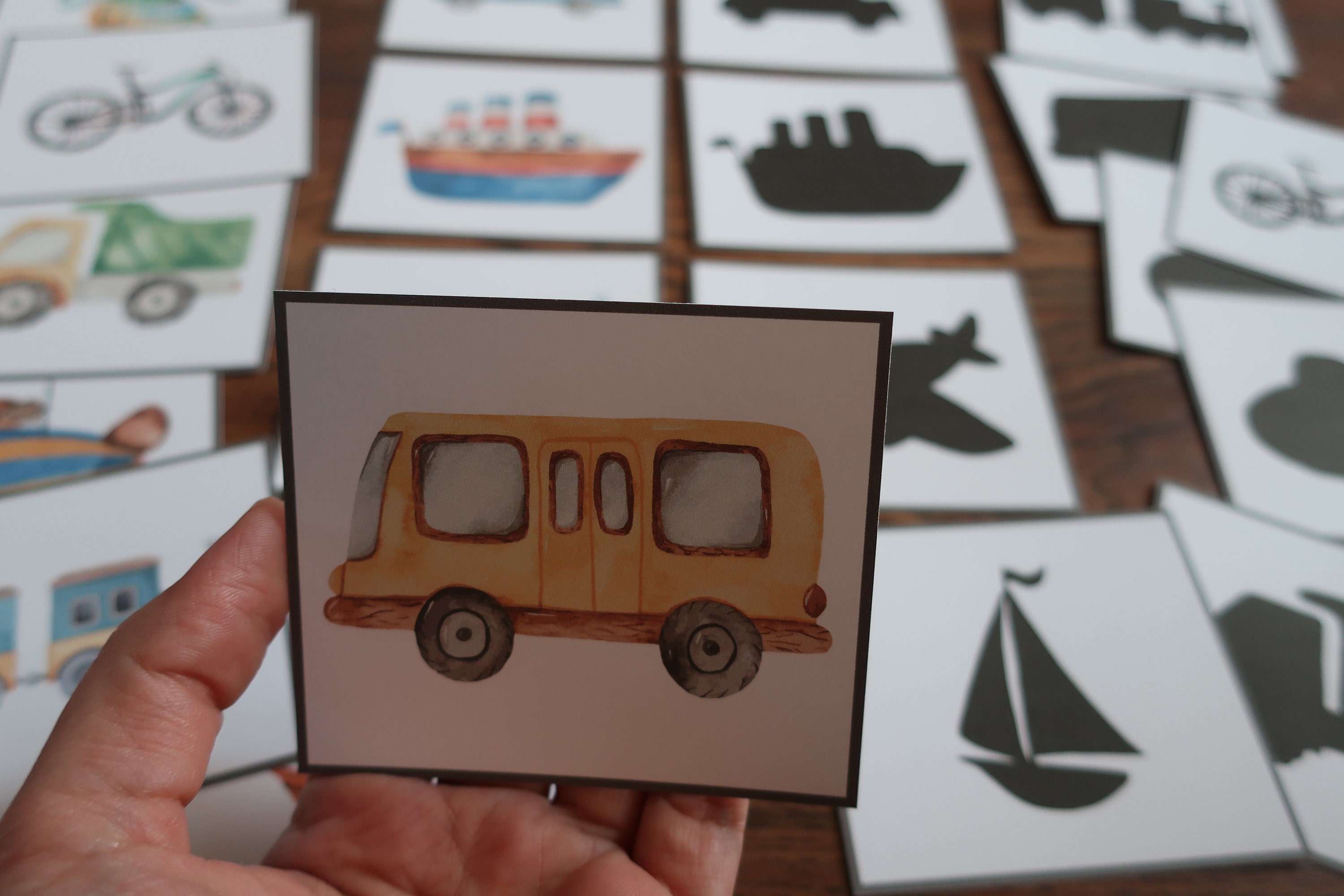 Vehicle Shadow Matching Cards. Montessori Toddler Printable. | Etsy Canada