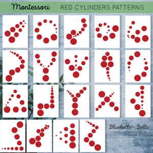Montessori Knobless Cylinders Patterns. Matching Activity for Preschool ...