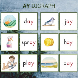 Montessori Printable Green Series Word and Picture Matching Cards ...