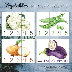 Toddler Puzzle Vegetables Number Sequence 1-5 - Etsy