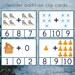 Montessori Winter Printable Addition Clip Cards. Preschool and - Etsy