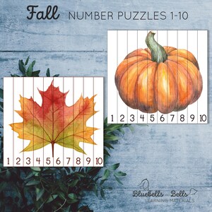 Preschool Fall Printable Number Sequence 1-10 Puzzles. Montessori ...