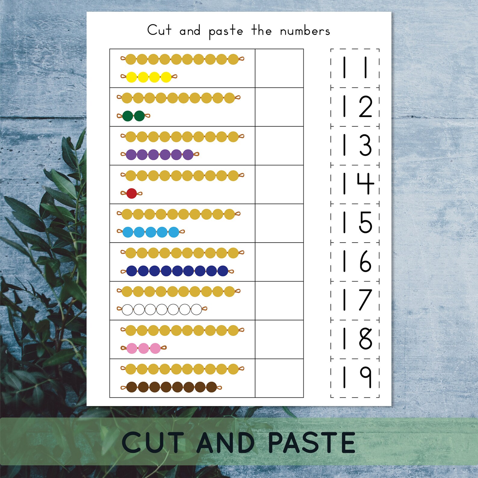 Montessori Teen Beads Printable Cards and Worksheets. - Etsy New Zealand