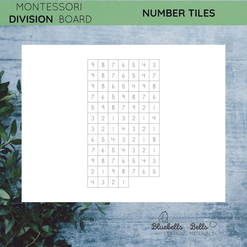 Montessori Division Board Printable Charts, Booklets, Worksheets ...
