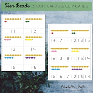 Montessori TEEN Beads and Boards Printable Cards and Worksheets - Etsy