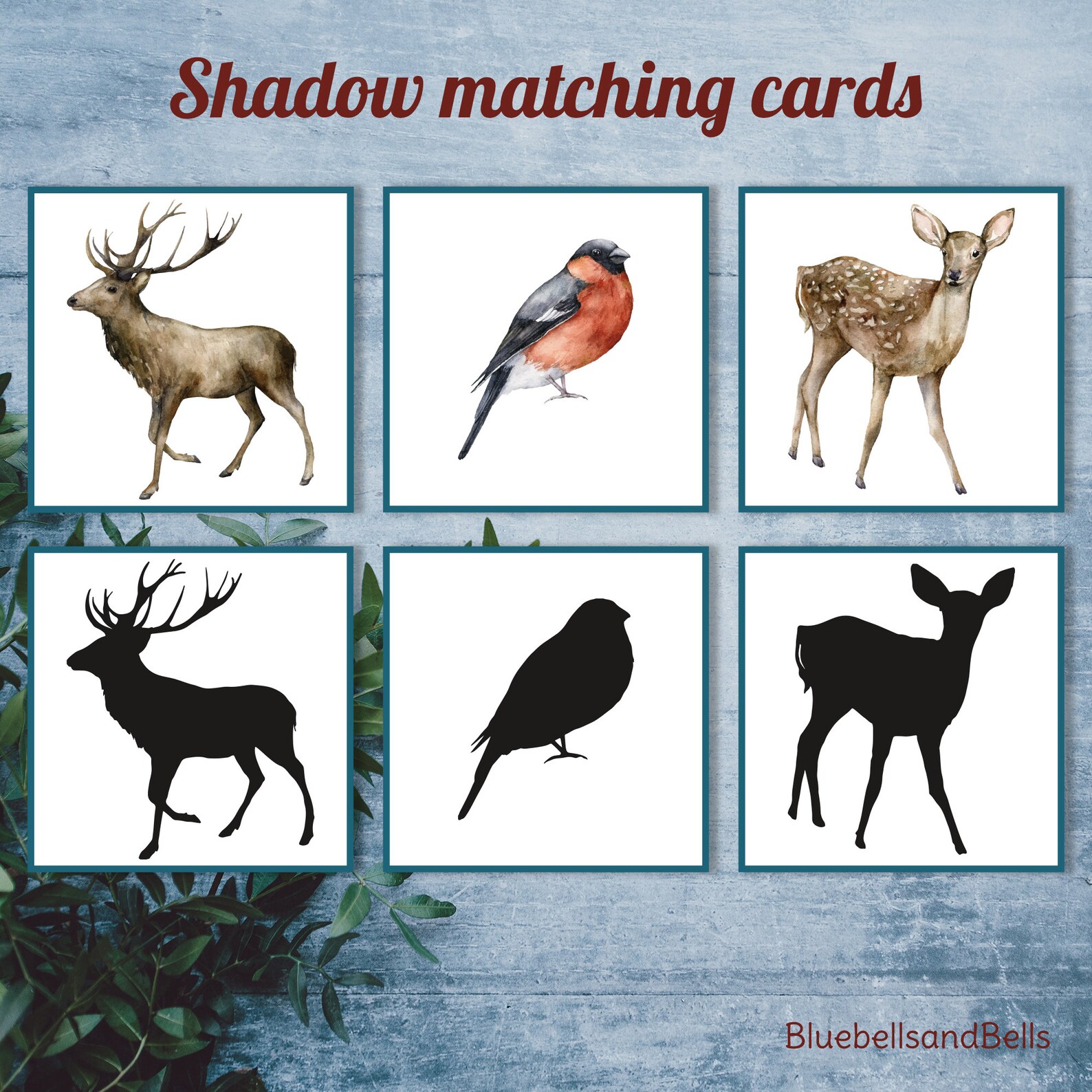 Montessori Printable Christmas Shadow Matching Cards. Winter | Etsy