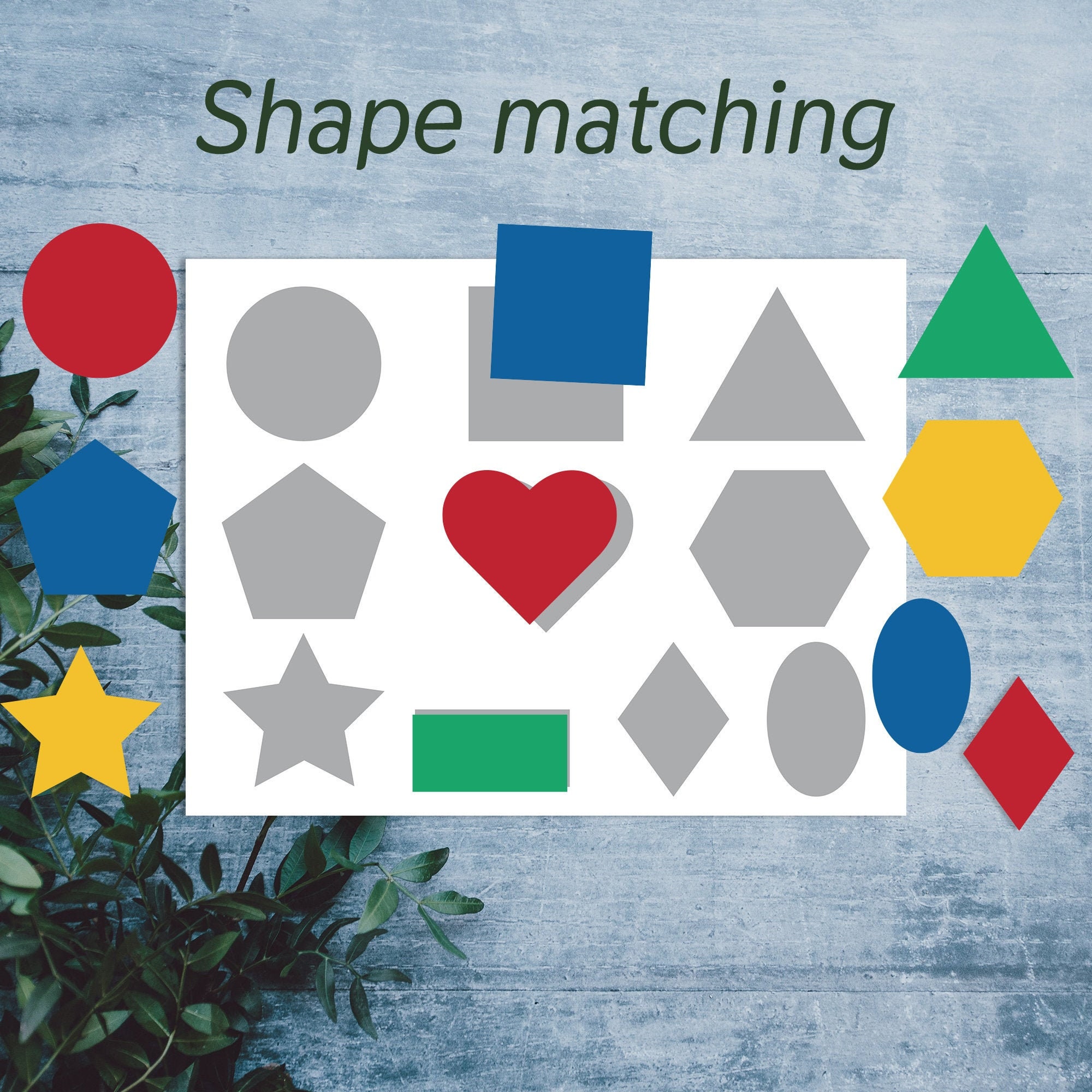 Shape Matching Printable. Toddler Matching Activity. Preschool - Etsy