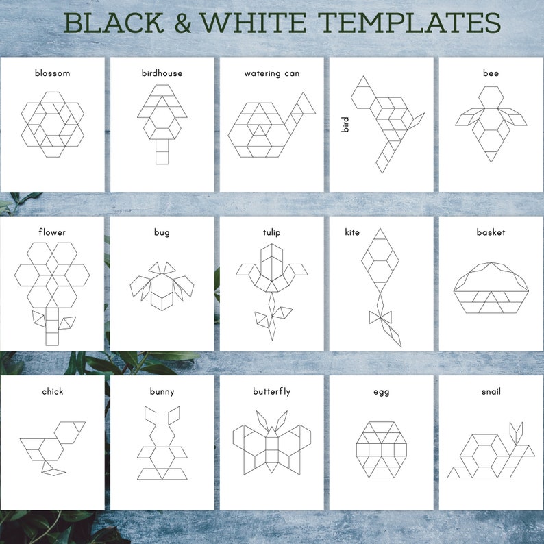 Spring Pattern Blocks Templates. Spring Printable Preschool - Etsy