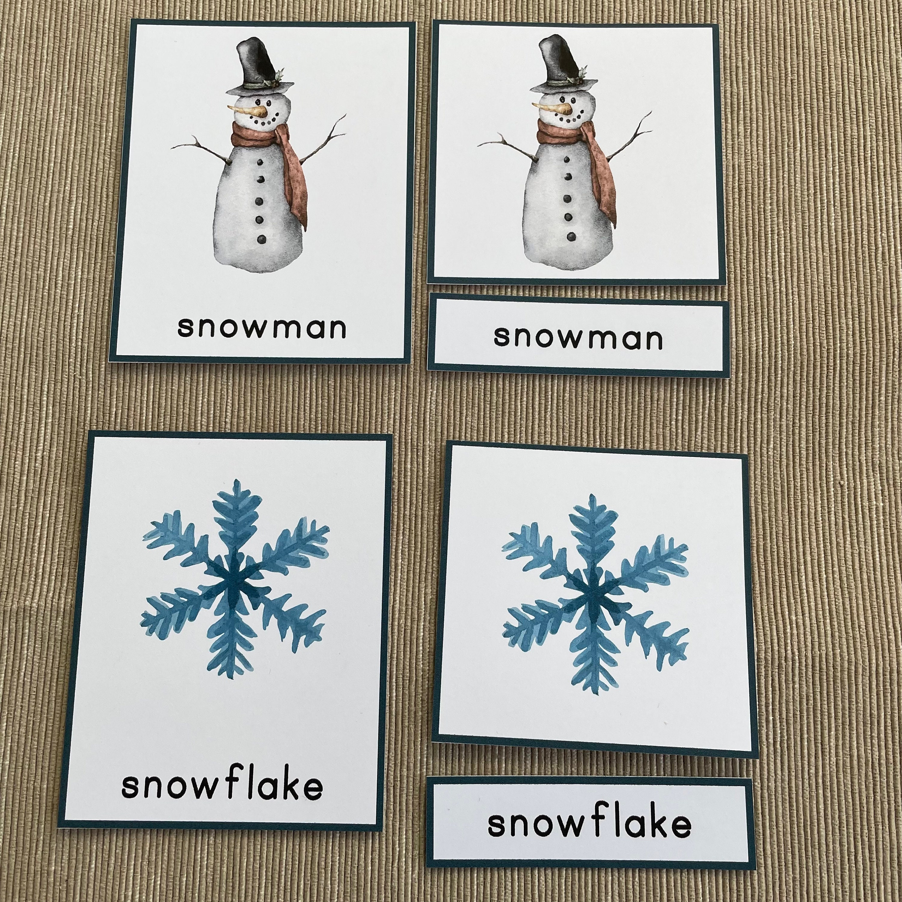 Winter Montessori Printable Vocabulary 3 Part Cards. Preschool - Etsy
