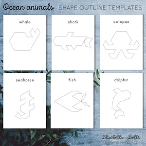 Ocean Animals Pattern Blocks Templates. Preschool and Kindergarten ...
