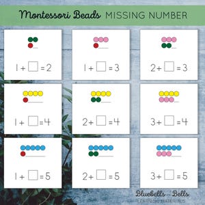 Montessori Beads Addition Printable. Kindergarten Number Bonds Activity ...