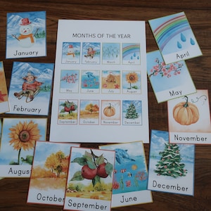 Months of the Year Cards and Poster. Digital Download. - Etsy