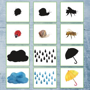 Spring Shadow Matching Cards. Montessori Printable. - Etsy