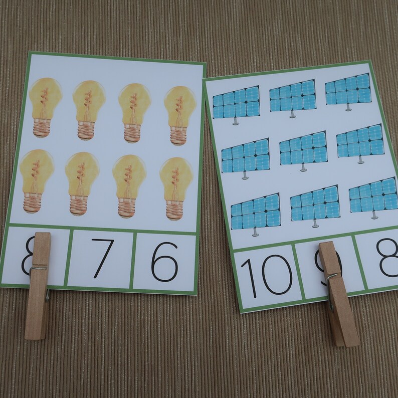 Earth Day Printable Count and Clip Cards 1-10. Spring Math | Etsy