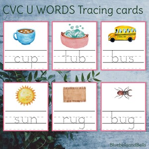 CVC Word Tracing Cards. Montessori Handwriting Practice Printable for ...