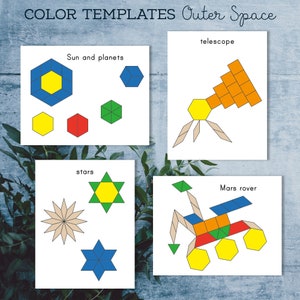 Outer Space Pattern Blocks Templates. Solar System Preschool and ...
