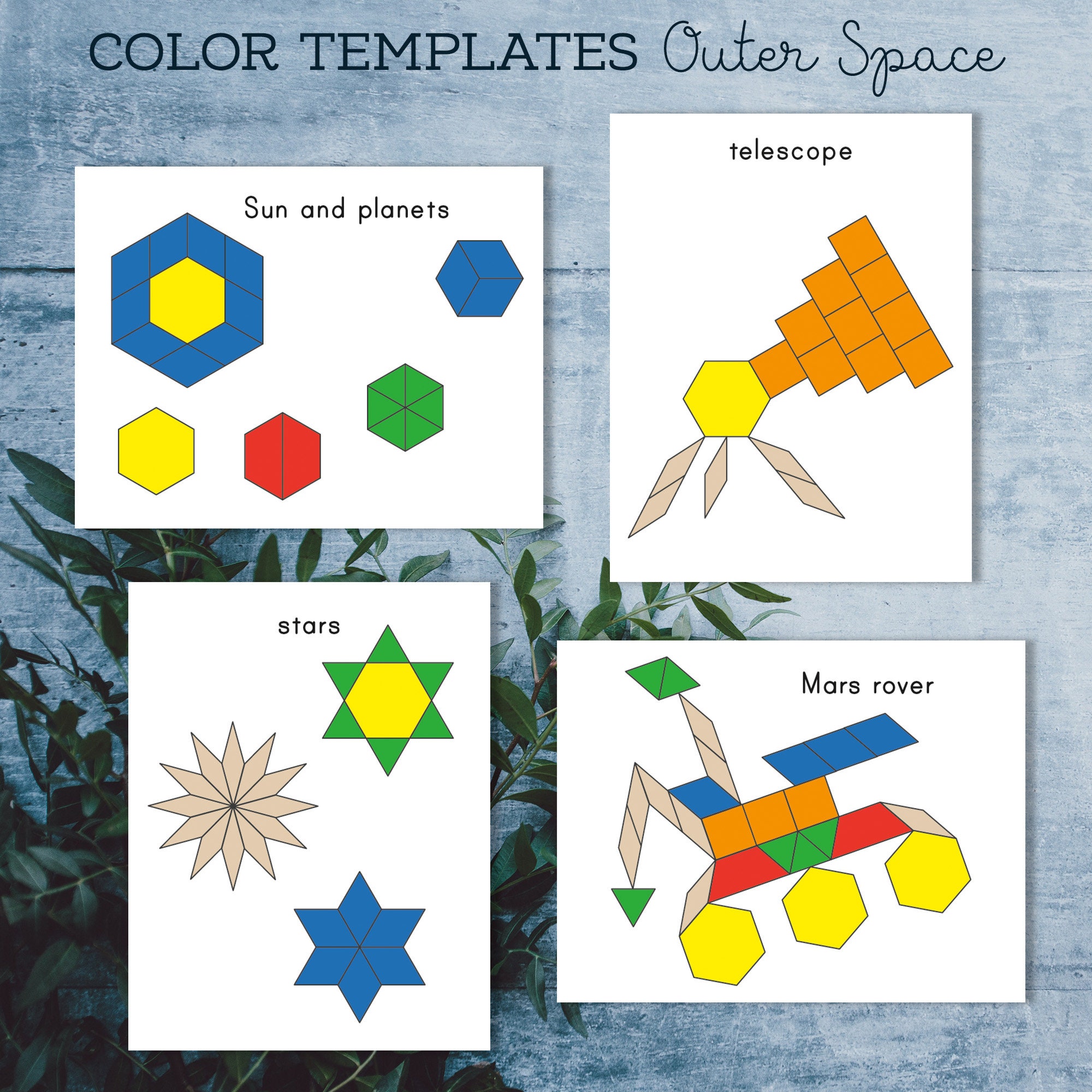 Astronaut Pattern Block Templates