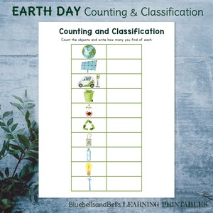 Earth Day Printable Graphing Activity. I Spy Preschool and Kindergarten ...