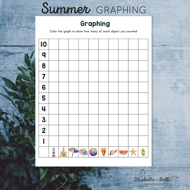 Summer Preschool Printable Graphing Worksheets. Montessori Math ...