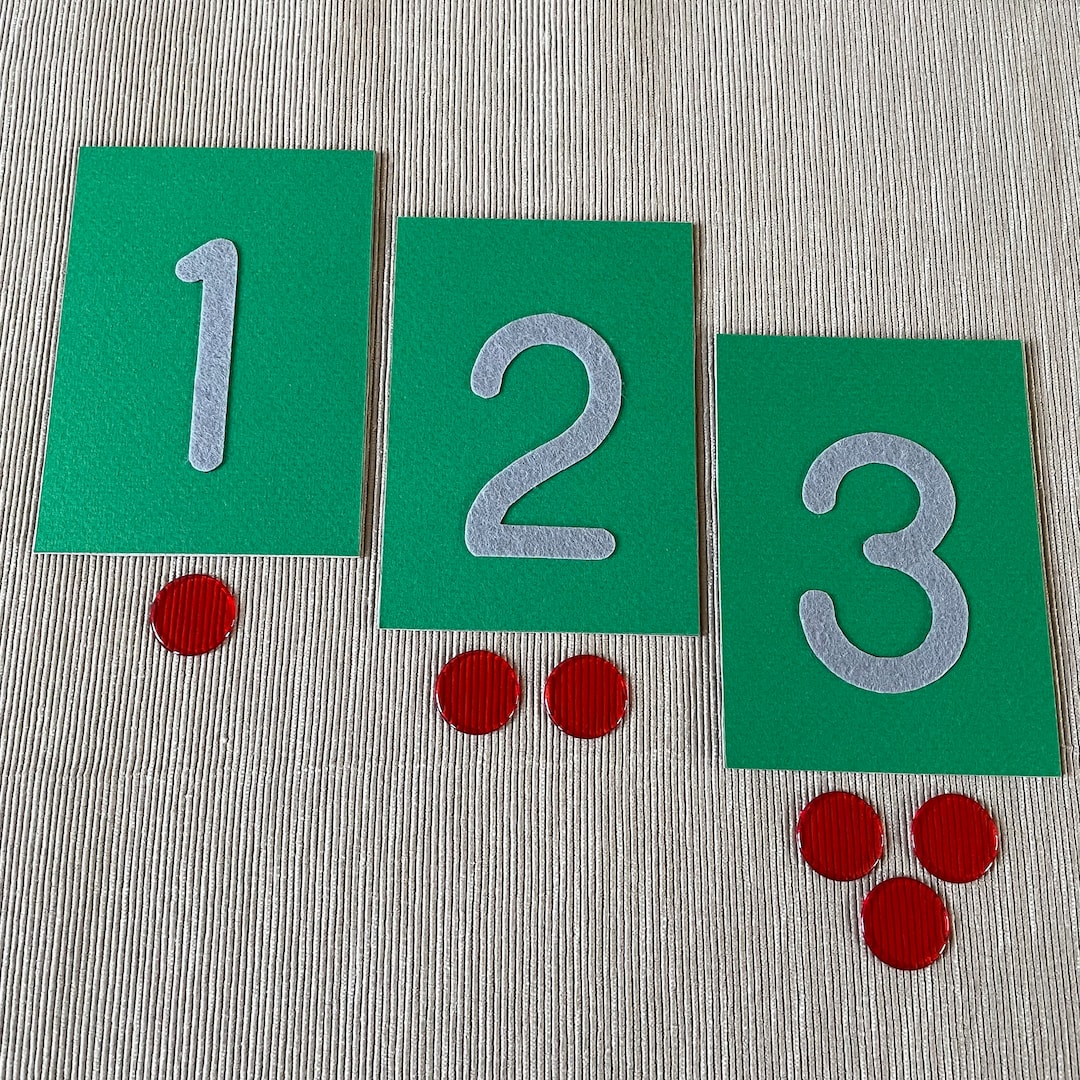 Montessori Number Cards FELT. Montessori Sandpaper Cards Alternative ...