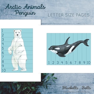 Arctic Animals Preschool Printable Puzzles 1-10. Penguin Number ...
