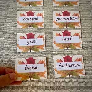 Fall Parts of Speech Sorting Printable Cards. Noun, Verb, Adjective ...