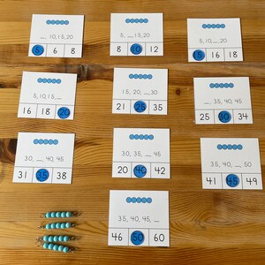 Montessori Bead Bar Skip Counting Clip Cards. Multiplication ...