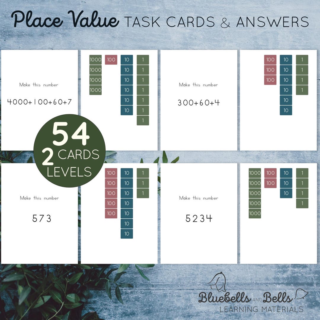 Stamp Game Place Value Task Cards. - Etsy