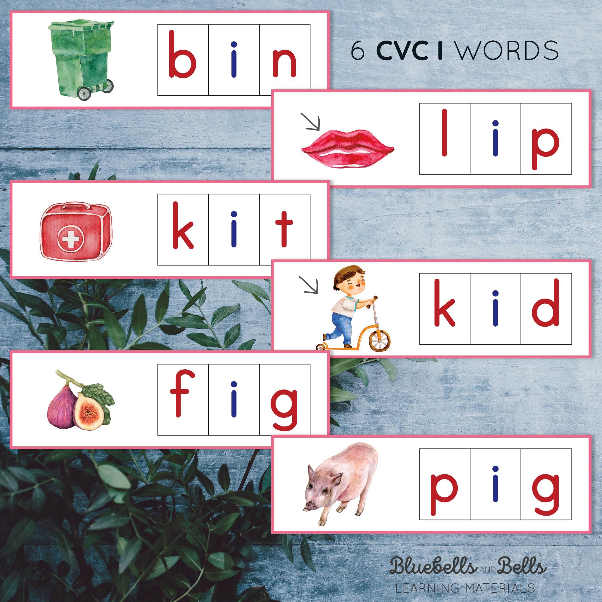 Montessori Printable Moveable Alphabet and CVC Word Matching Cards ...