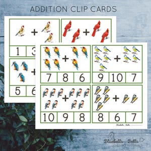 Birds Count and Clip Cards Addition 1-10. Montessori Spring Printable ...