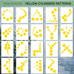 Montessori Knobless Cylinders Patterns. Matching Activity for Preschool ...