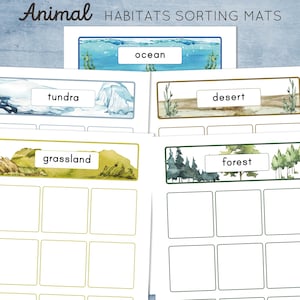 Animal Habitats Sorting Activity and Chart. Montessori Preschool and ...