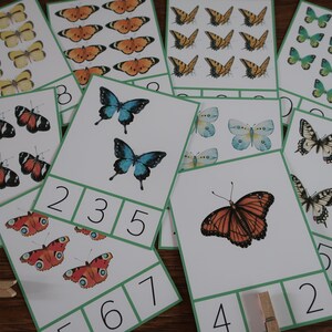 Butterfly Count and Clip Cards 1-10. Preschool Summer Printable ...