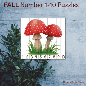Preschool Fall Printable Number Sequence 1-10 Puzzles. Montessori ...