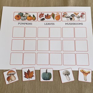 Fall Preschool Montessori Printable Category Sorting Activity. Toddler ...