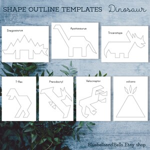Dinosaur Pattern Blocks Printable Templates. Preschool and Kindergarten ...