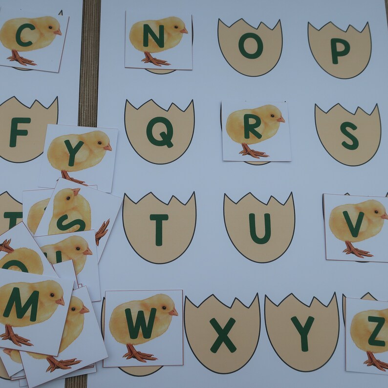 Spring Preschool Printable Letter Matching Chick and Egg. - Etsy