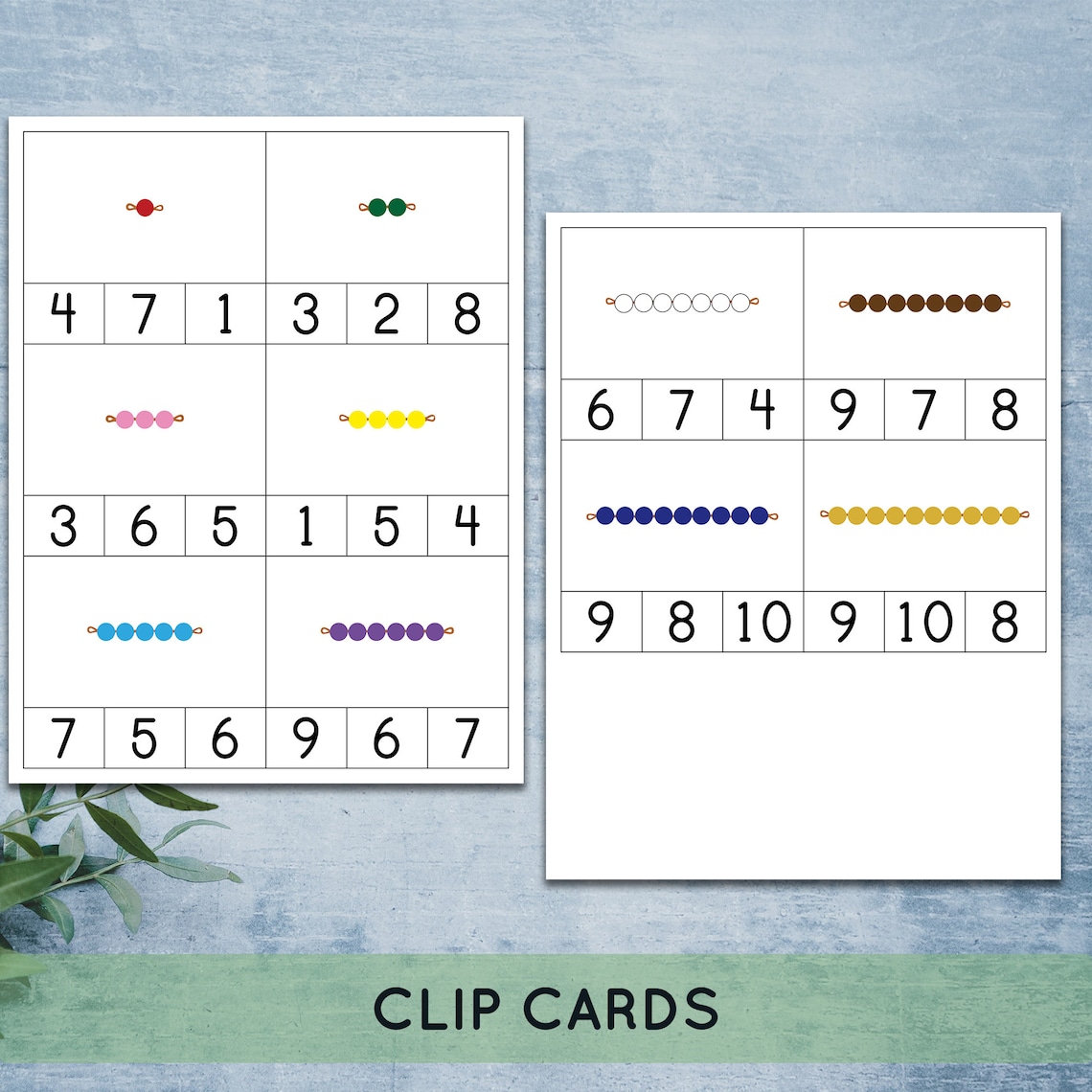 Montessori Colored Bead Stair Printables. Preschool Math - Etsy