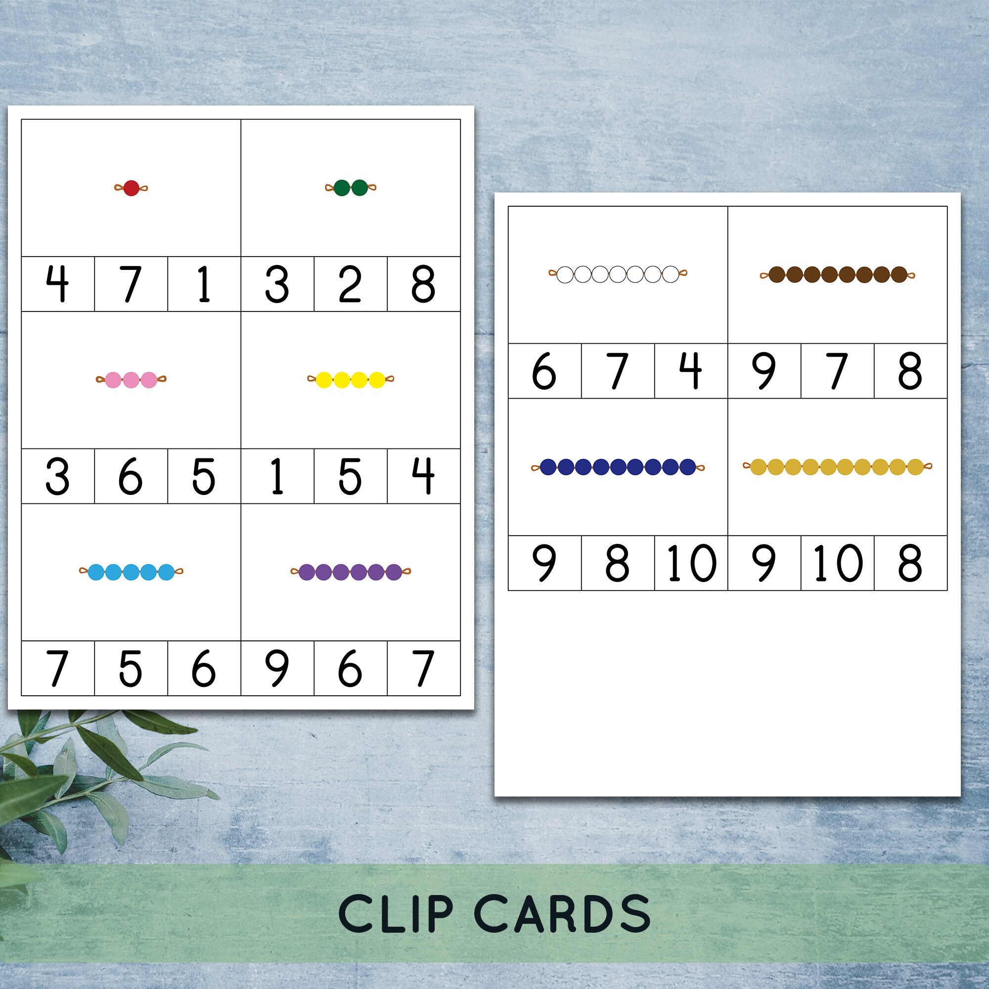 Montessori Colored Bead Stair Printables. Preschool Math - Etsy