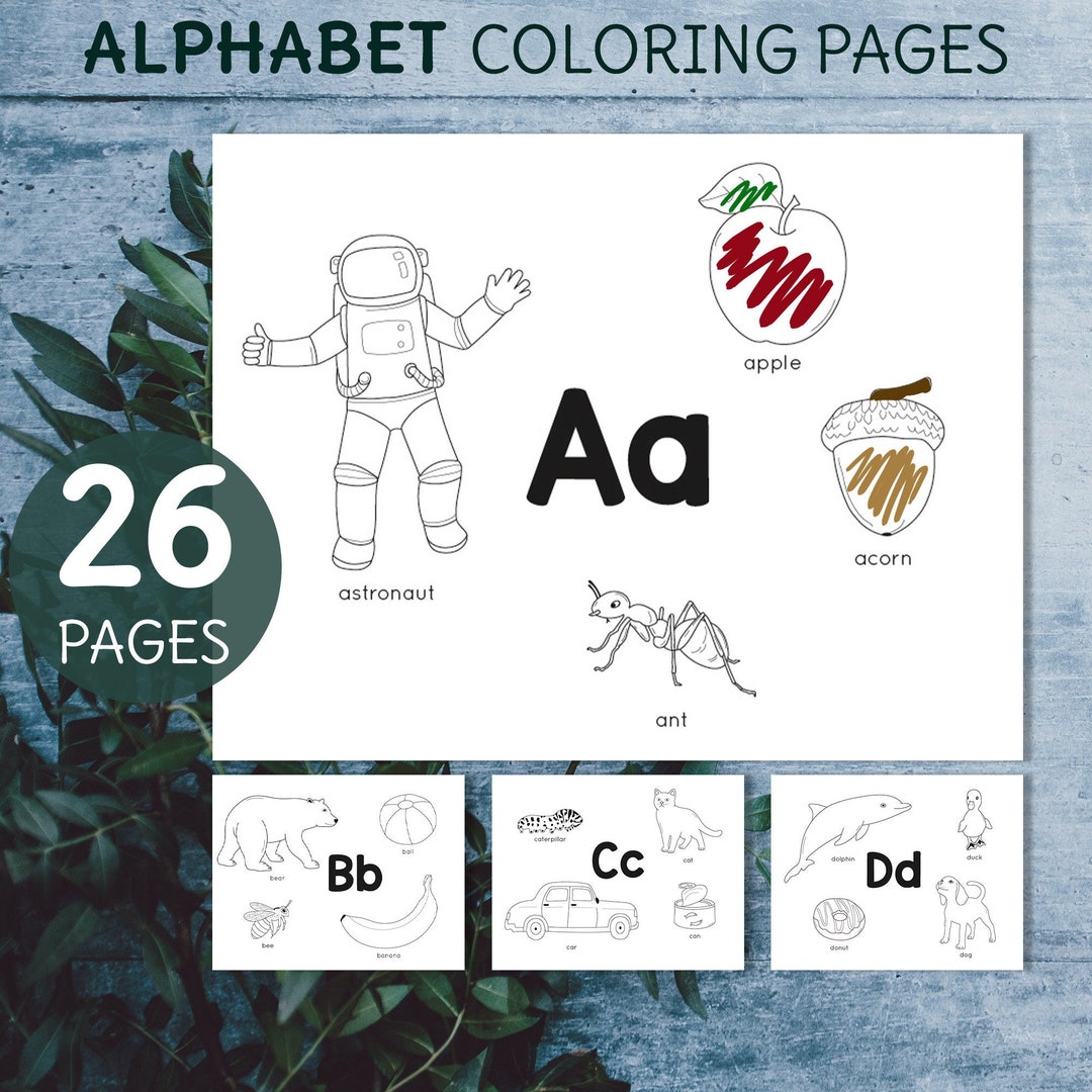 Alphabet Coloring Pages. Phonics Printable Worksheets. Preschool and ...